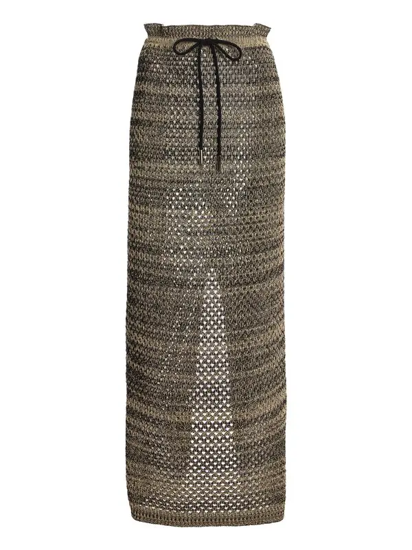KALLMEYER Regina Striped Cotton-blend Maxi Skirt - Black,white