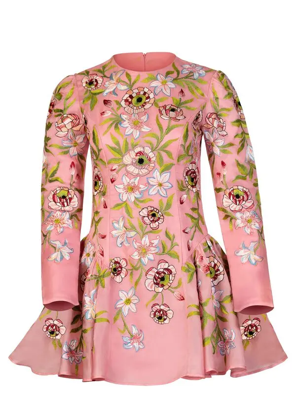 LA FUORI Lily Garden Embroidered Dress - Pink