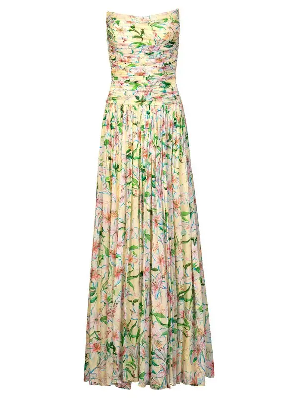 LA FUORI Floral Lily Blossom Gown - Yellow