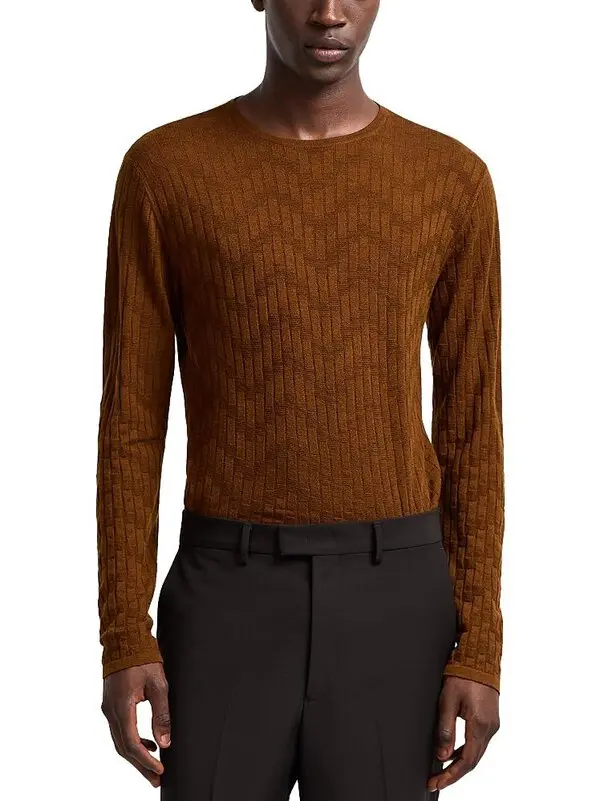 Emporio Armani Chevron Knit Sweater - Rust/copper