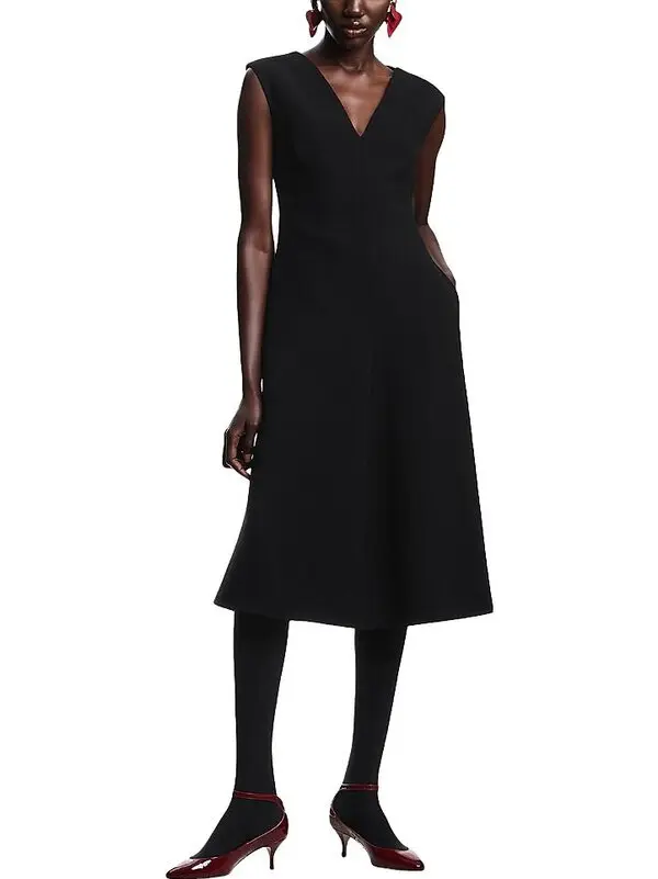 Emporio Armani Crepe Dress - Solid Black