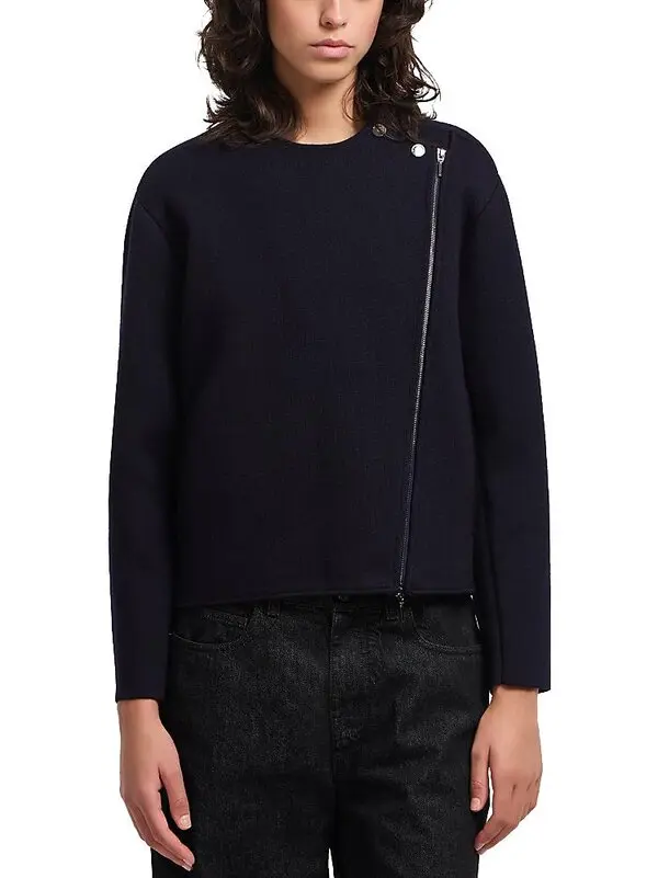 Emporio Armani Wool Double Knit Jacket - Solid Dark