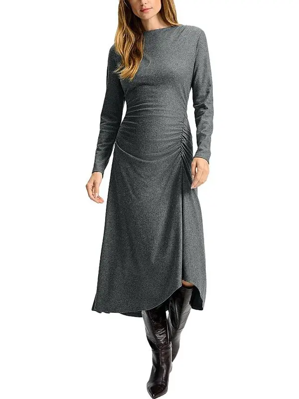 Veronica Beard Theodora Ruched Dress - Medium Heather Grey