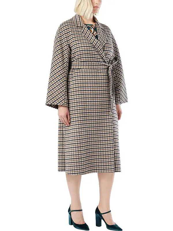 Marina Rinaldi 2a Uscita Deremi Wool Blend Coat - Kaki