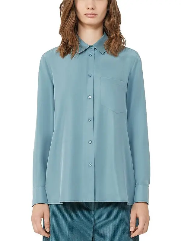 Max Mara Pamir Silk Shirt - Light Blue