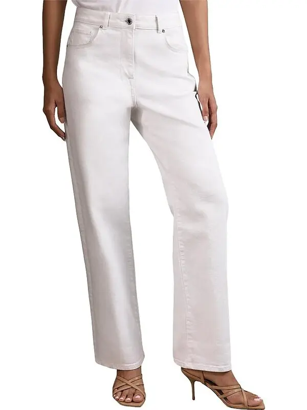 REISS Selin Mid-rise Straight-leg Jeans - White