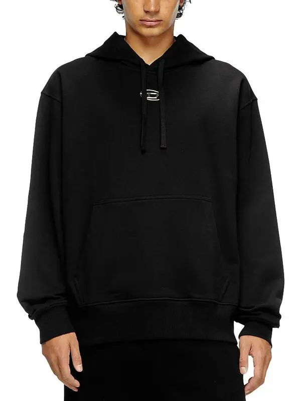 Diesel S-macs-hood-od Cotton Hooded Sweatshirt - Deep/black