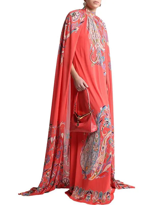 Etro Long Cape Dress - Pink