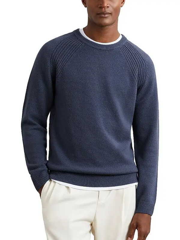 REISS Foulton Raglan Sweater - Oceanic Blue