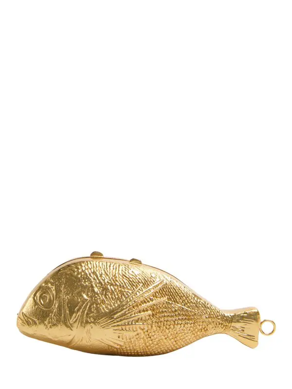 Simkhai Splash Metal Clutch - Gold