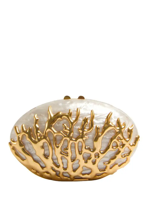 Simkhai Dylan Acrylic Clutch - Ivory