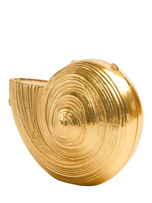 Simkhai Marion Metal Shell Clutch - Gold