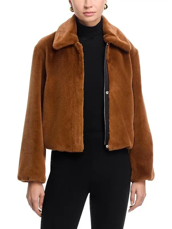 Theory Faux Fur Jacket - Wood