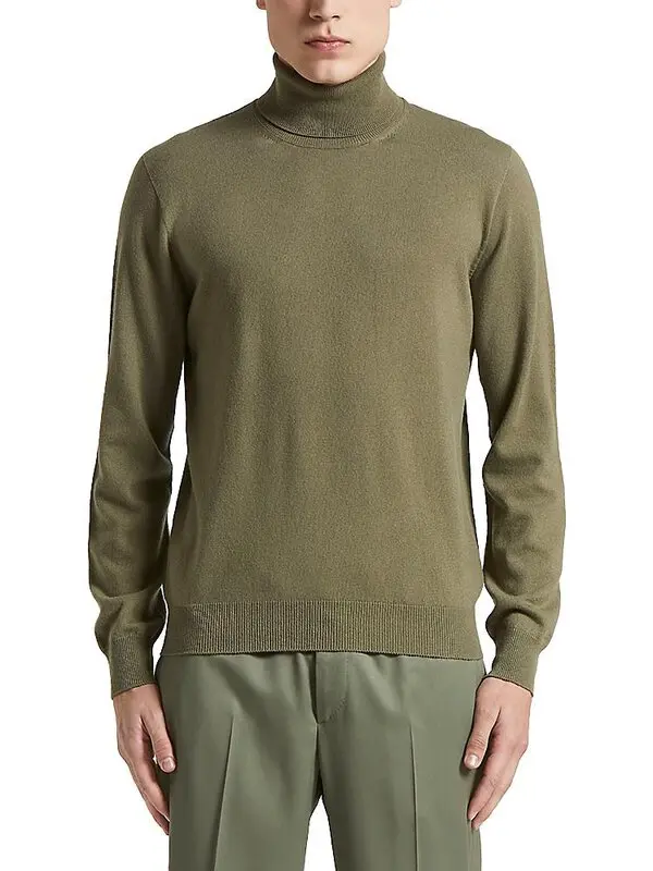 Peserico Cashmere Turtleneck Sweater - Clay Green