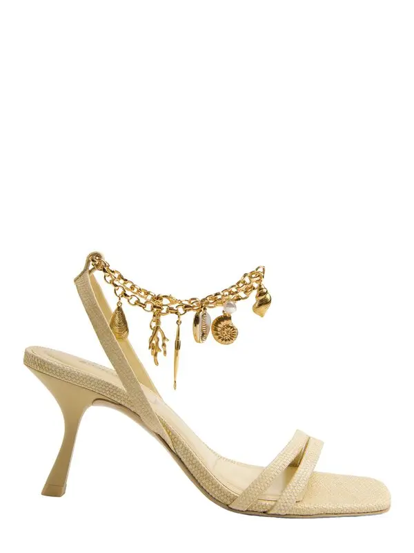 Simkhai Caspian Raffia Strappy Heels - Neutral