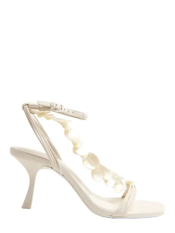 Simkhai Elin Beaded Strappy Heels - White