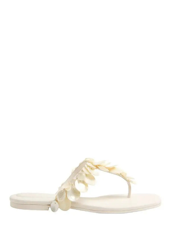 Simkhai Elin Beaded Thong Sandals - White