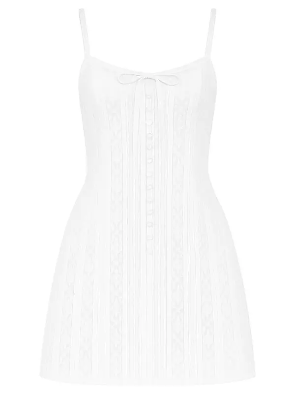 LoveShackFancy Aster Lace-detailed Mini Dress - White