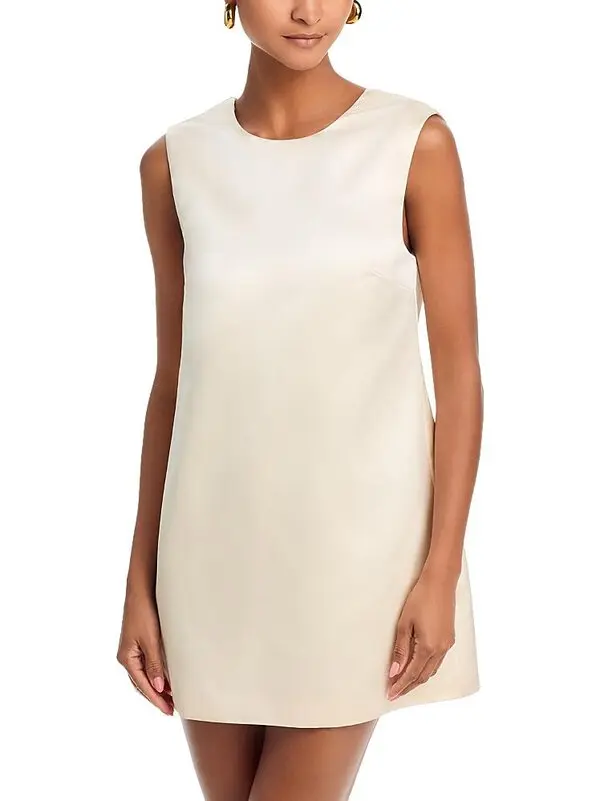 French Connection Jaxon Satin Bow Shift Dress - Porcelain Cream