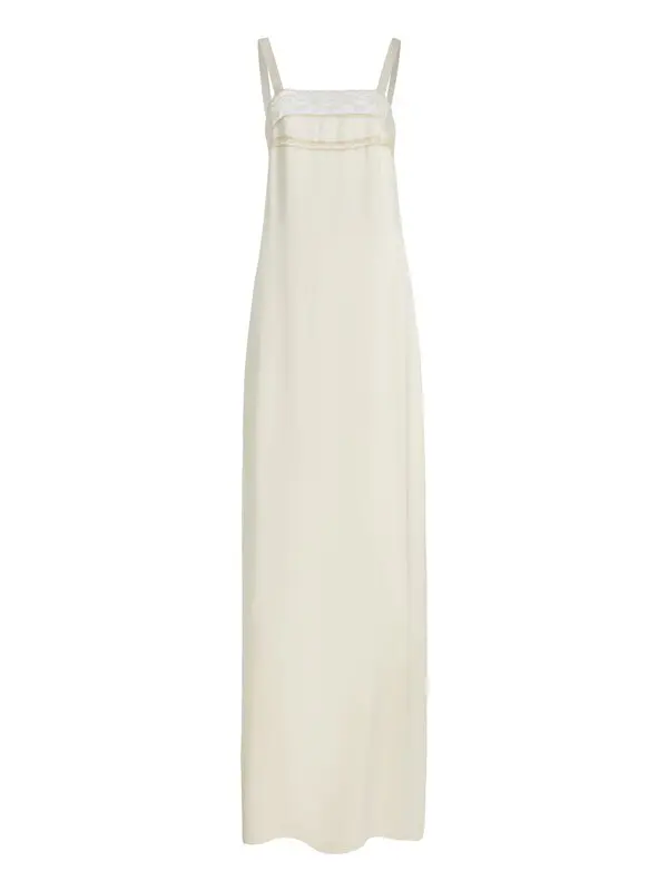 COLLEEN ALLEN Lace-trimmed Silk Maxi Dress - Ivory
