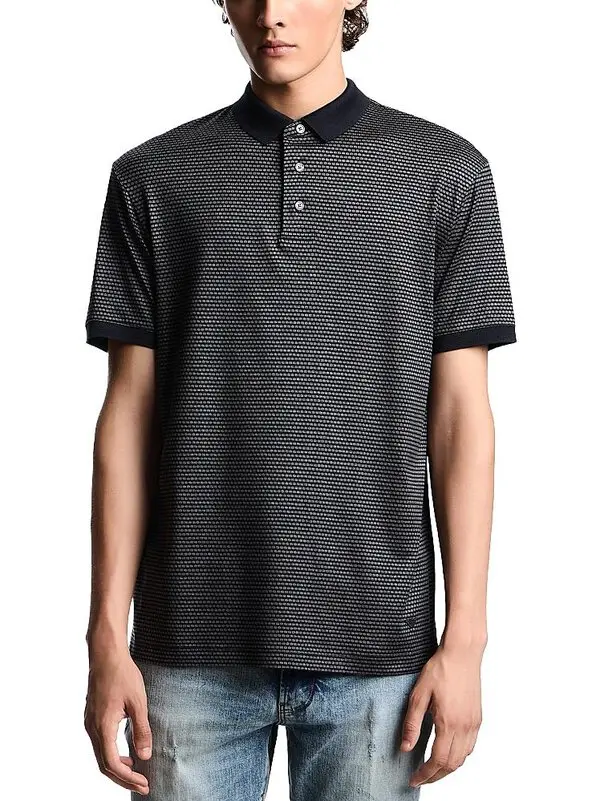 Emporio Armani Two Tone Polo Shirt - Fancy Grey