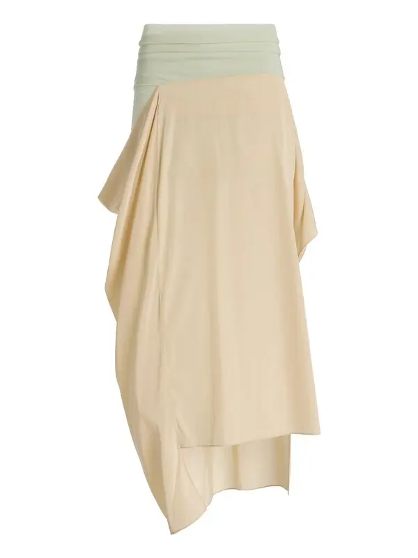 COLLEEN ALLEN Draped Midi Skirt - Nude