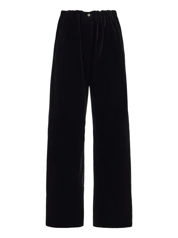 COLLEEN ALLEN Velvet Drawstring Pant - Black