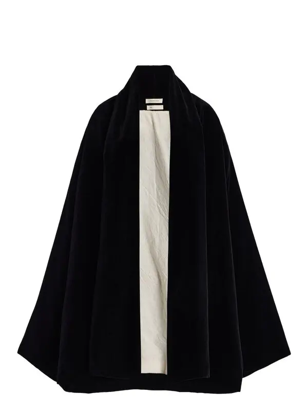 COLLEEN ALLEN Short Velvet Cloak - Black