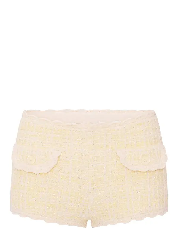 LoveShackFancy Atlanta Knit Cotton-blend Mini Shorts - Yellow