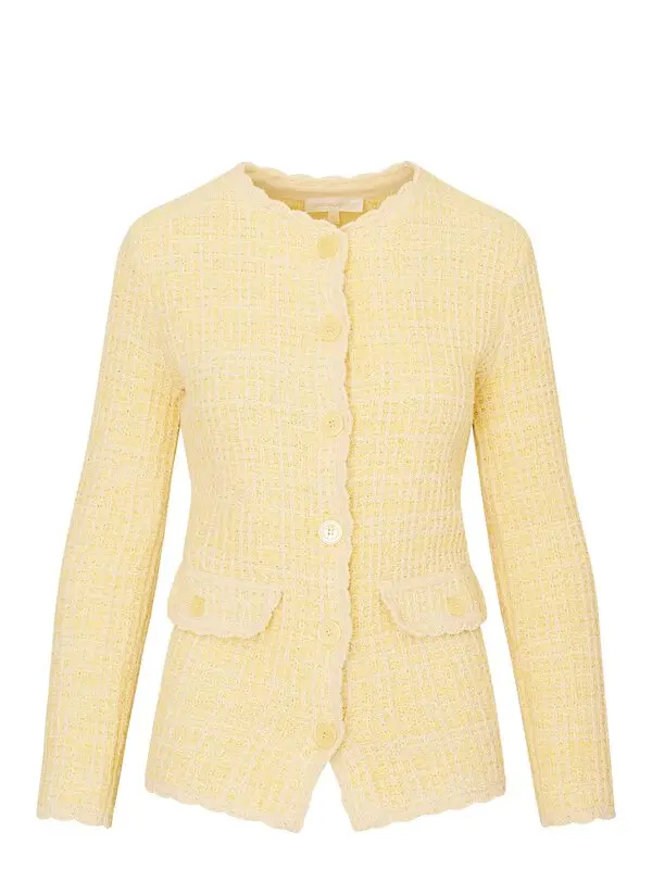 LoveShackFancy Gaililee Knit Cotton-blend Cardigan - Yellow