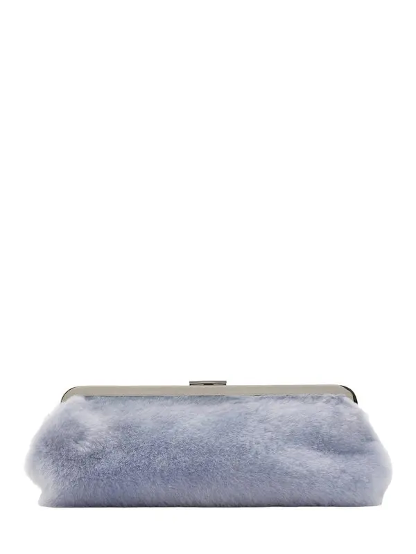 Proenza Schouler Armory Shearling Clutch - Purple