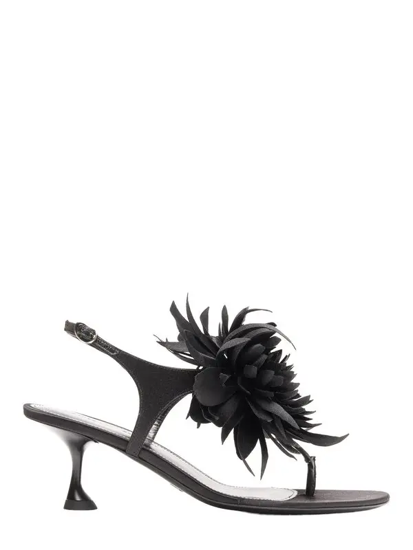 Proenza Schouler Tee Thong Flower Sandals - Black