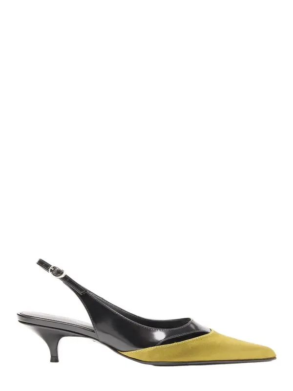 Proenza Schouler Spazzolato And Satin Slingbacks - Green