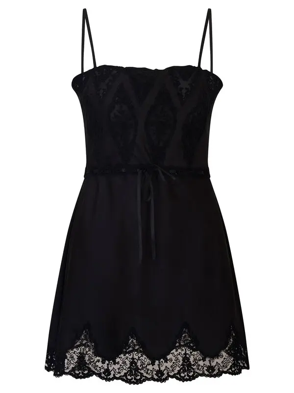 LoveShackFancy Sanna Lace-detailed Mini Dress - Black