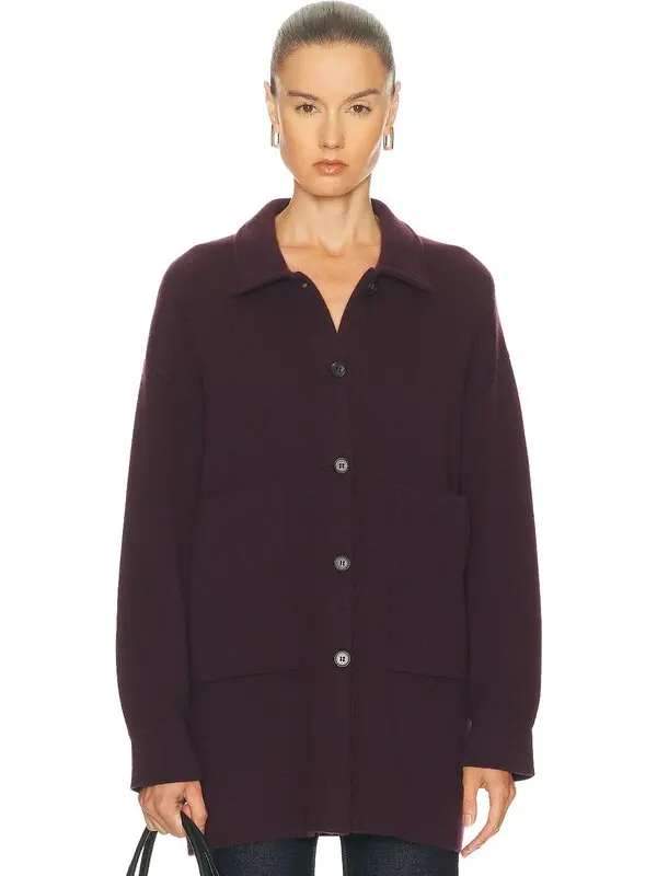 LISA YANG Julianne Cardigan Jacket - Mahogany