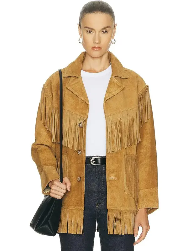 Ralph Lauren Fringe Suede Jacket - Maple