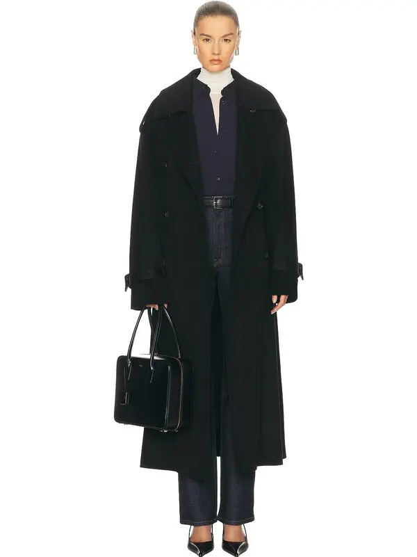 TOTEME Double Winter Trench - Black
