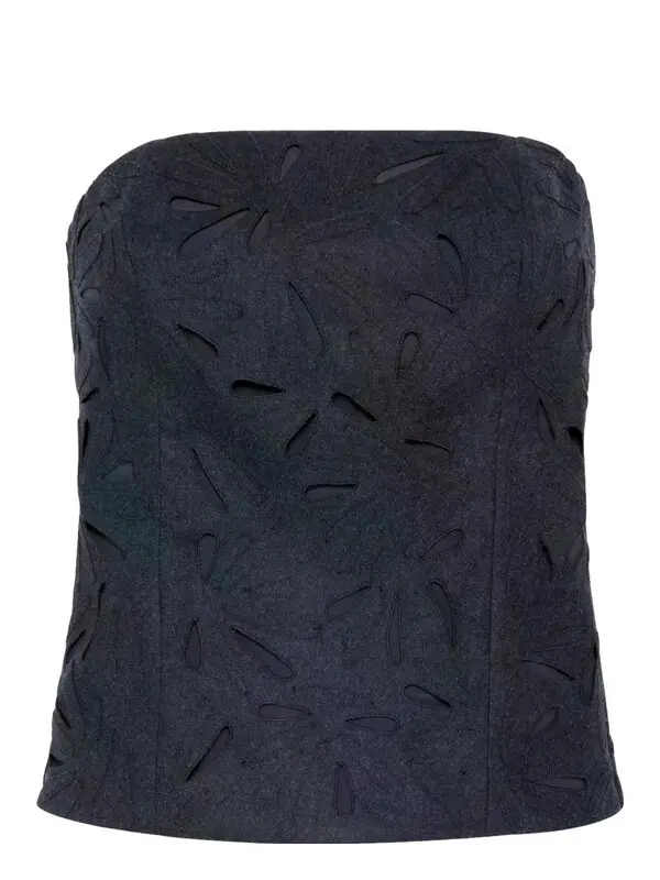 Brunello Cucinelli Fern-motif Virgin Wool-blend Top - Grey