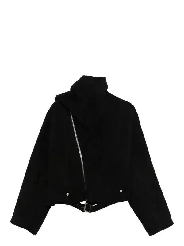 Rick Owens Cropped Flight Biker Jacket - Black