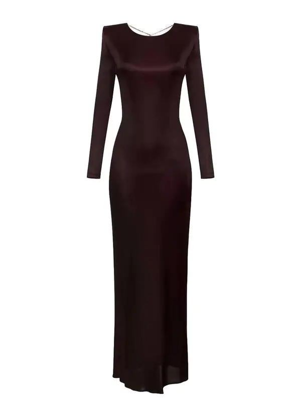 Elisabetta Franchi Open-back Chain-jewel Maxi Dress - Purple