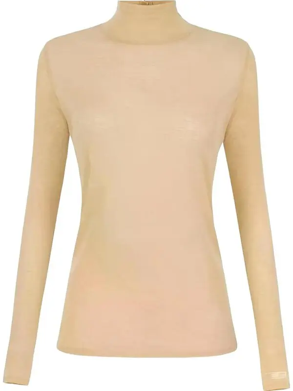 Elisabetta Franchi High-neck Jersey Top - Neutrals