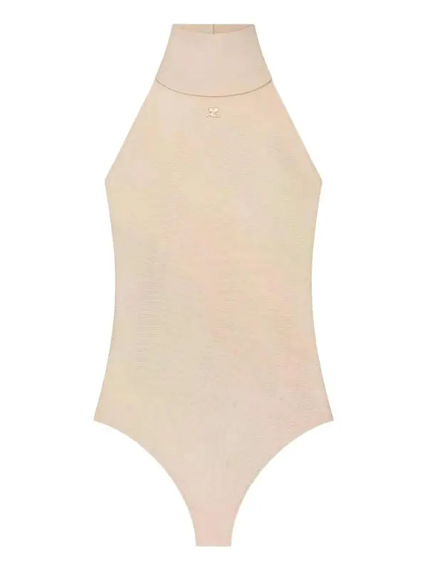 COURREGES Halter-neck Jersey Bodysuit - Neutrals