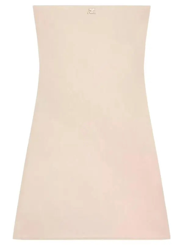 COURREGES Logo-appliqué Mini Dress - Neutrals