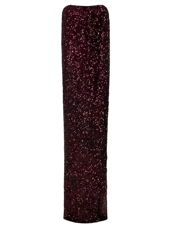 Elisabetta Franchi Sequin-embellished Maxi Dress - Red