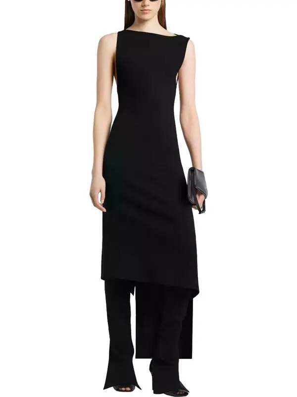 COURREGES Asymmetric Sleeveless Dress - Black