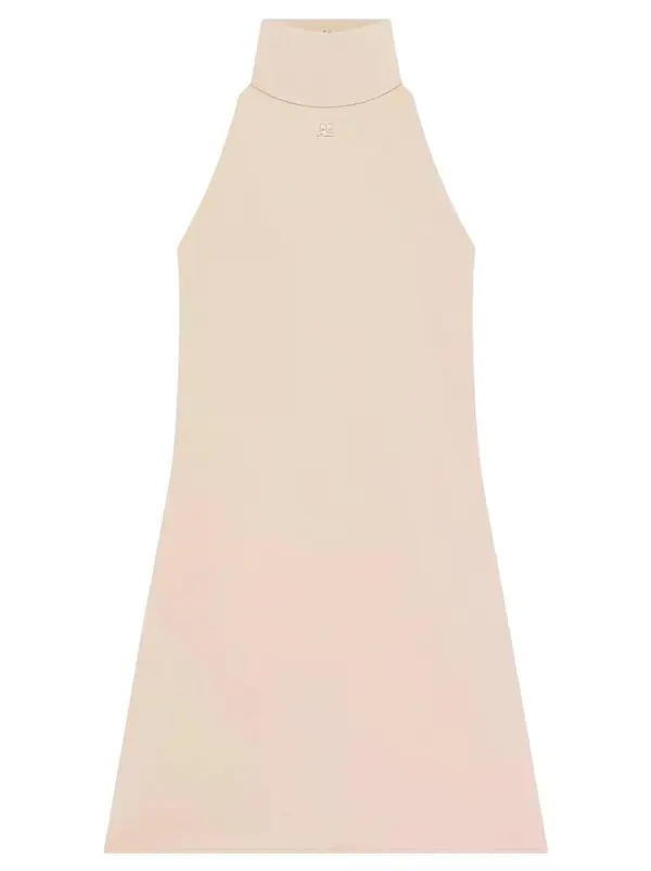 COURREGES Halterneck Sleeveless Mini Dress - Neutrals