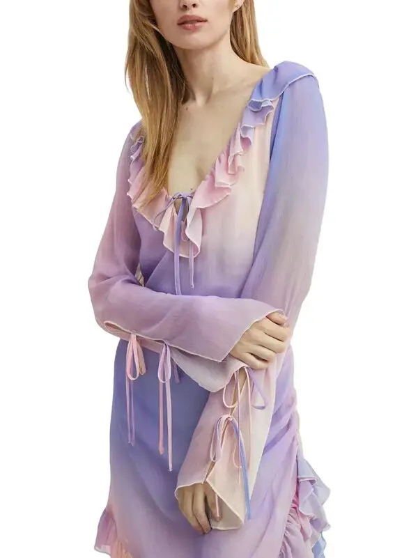 RÉSUMÉ Ruffled Tie Dress - Purple