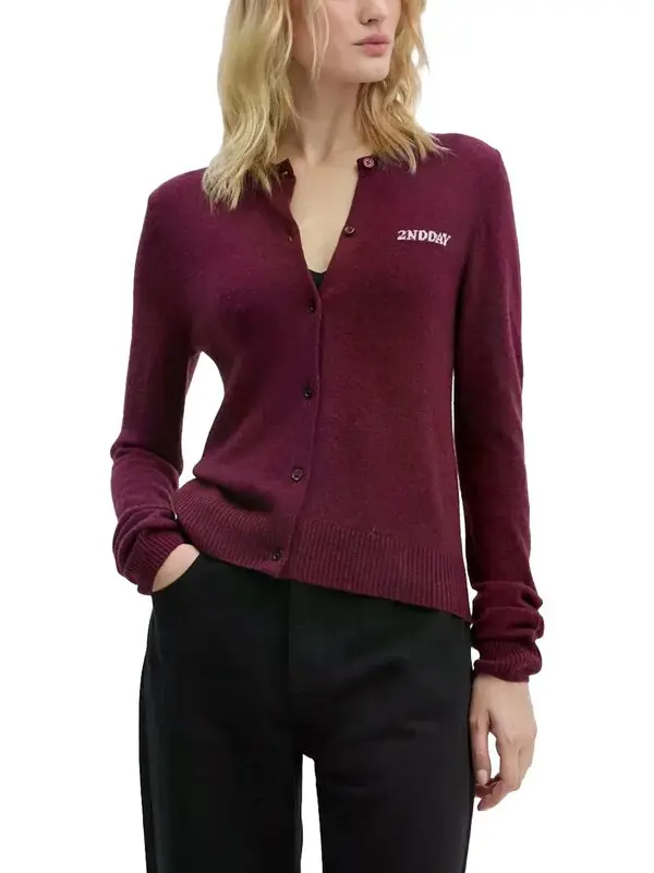 Day Birger Et Mikkelsen Logo-intarsia Cardigan - Purple