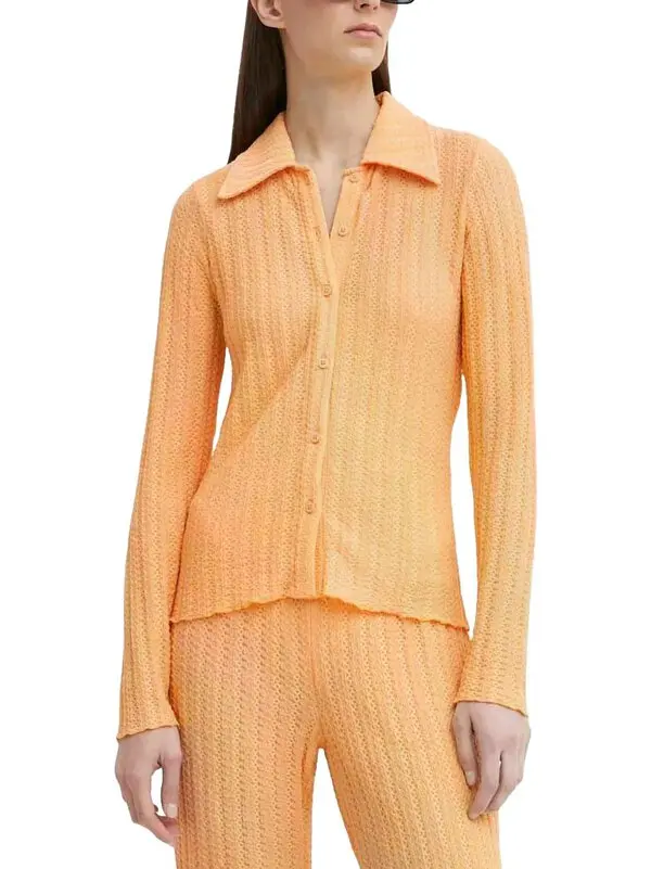 RÉSUMÉ Textured Buttoned Top - Orange
