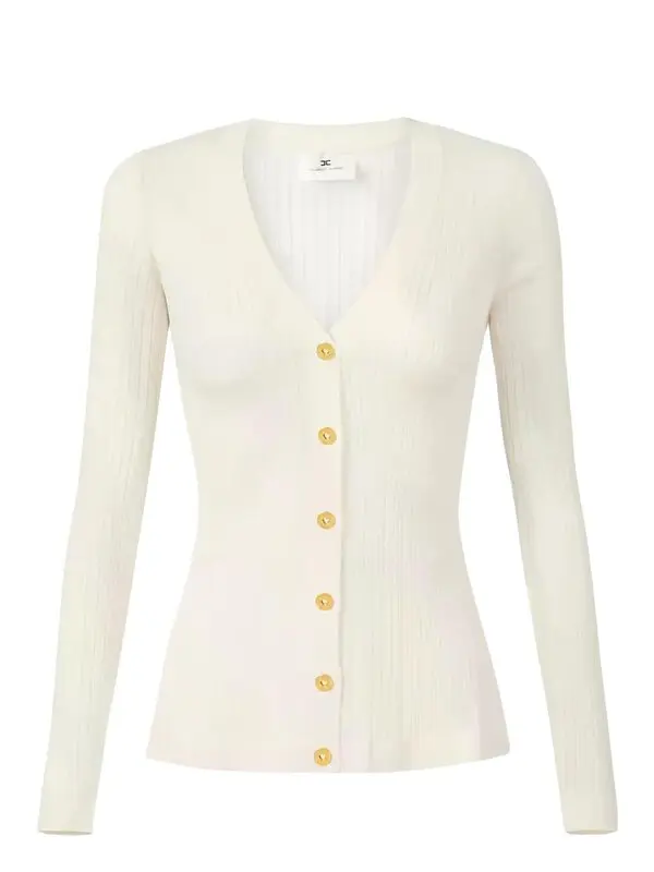 Elisabetta Franchi Ribbed Knit Cardigan - Neutrals